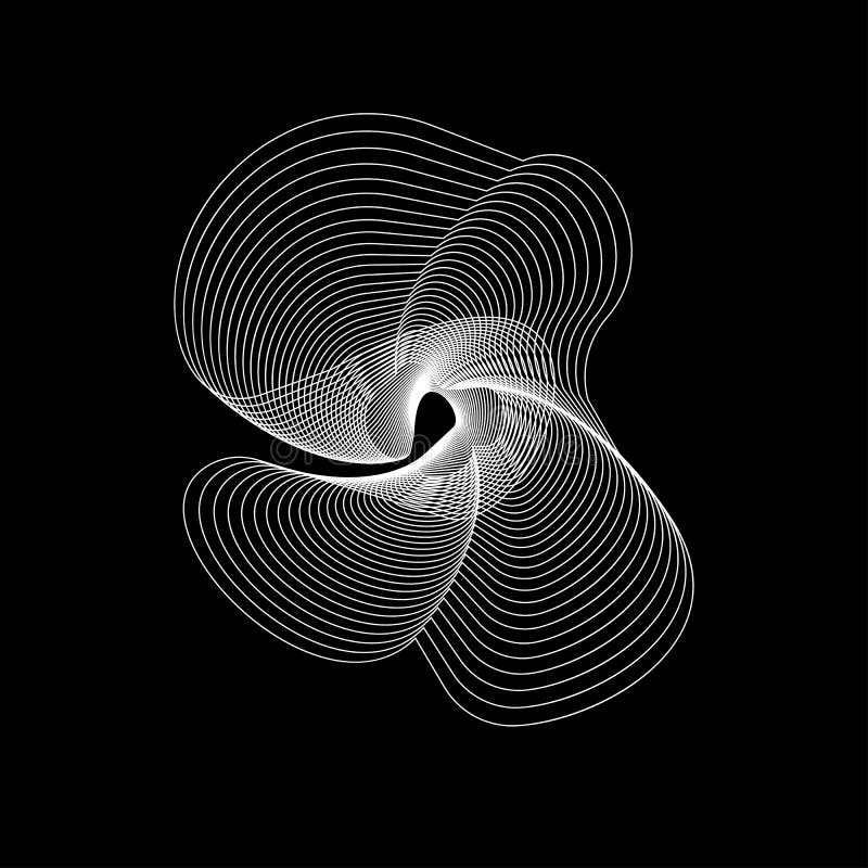 White Abstract Shape on Black Background Stock Vector - Illustration of ...