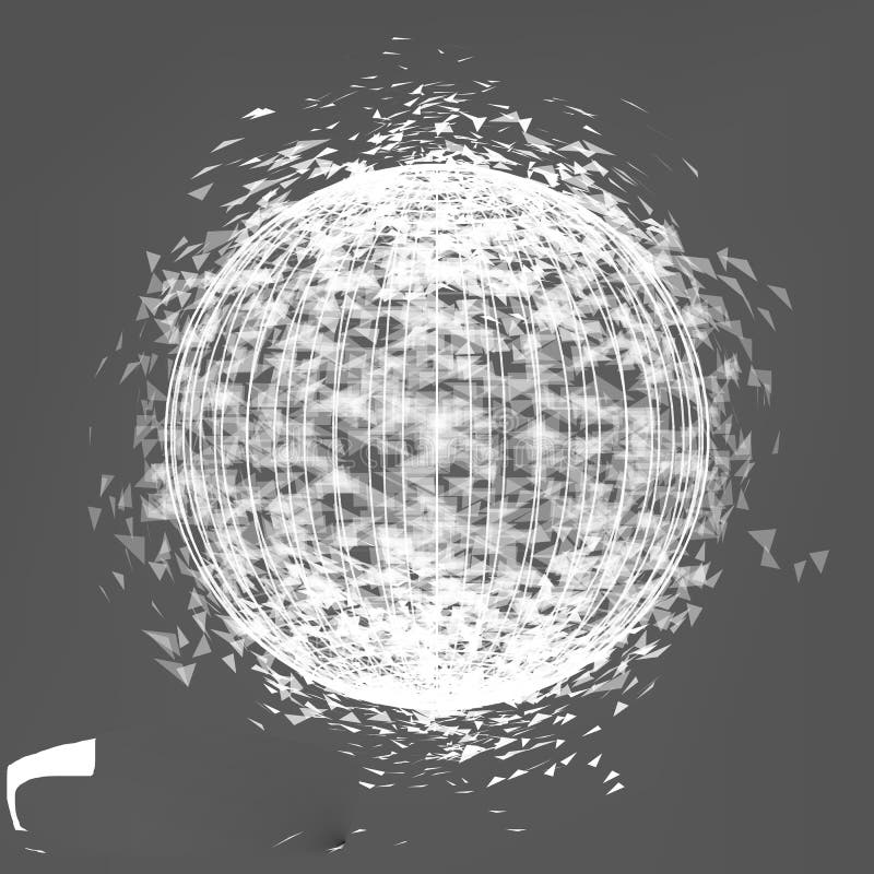 White Abstract Sphere Modern Earth Dynamic Particles and Glowing Spiral ...