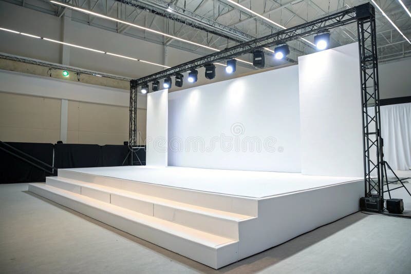 White Abstract Table Platform for Product Placement Stock Illustration ...