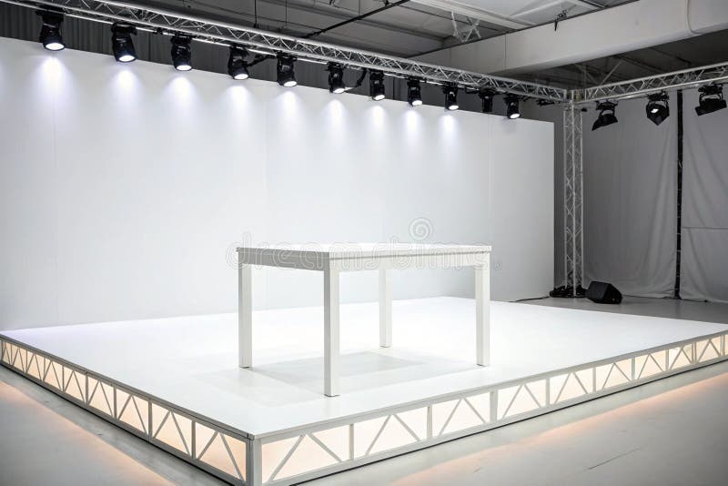 White Abstract Table Platform for Product Placement Stock Illustration ...