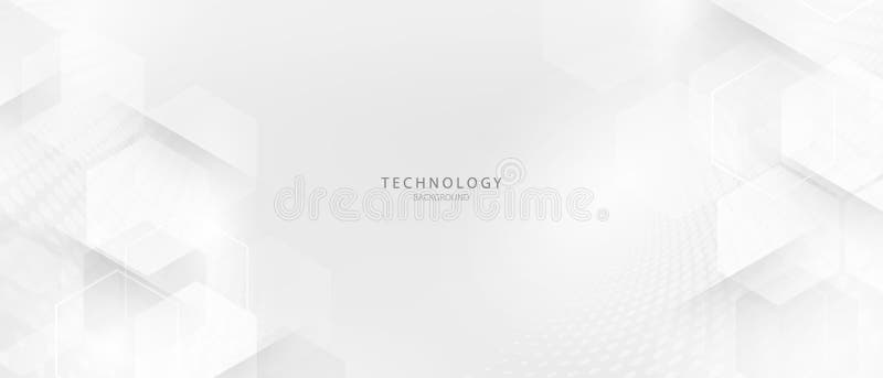 White Abstract Technology Background Vector Illustration Stock ...