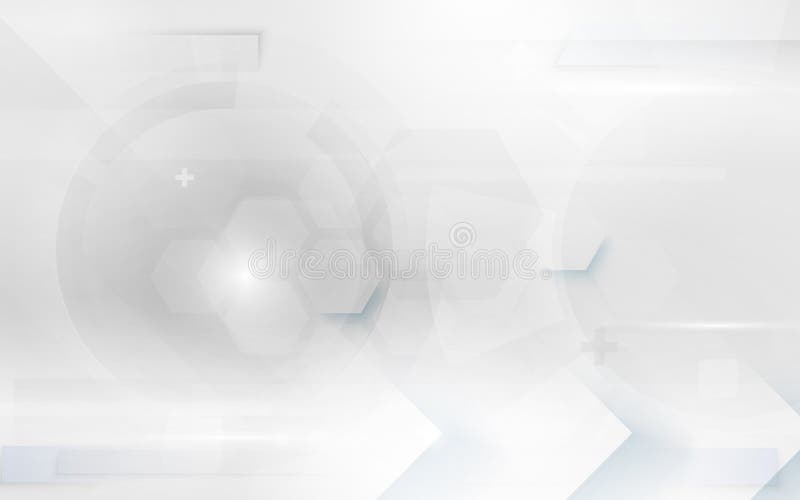 White Abstract Technology Digital Hi Tech Hexagons Concept Background ...