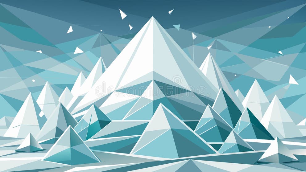 White Abstract Triangles Background. Pyramids Shape Stock Vector ...