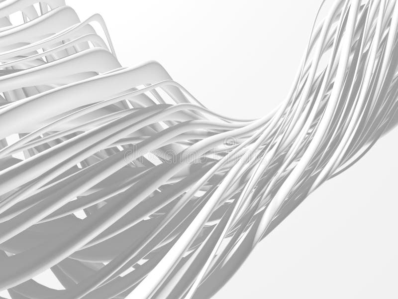 White Abstract Tubes Wavy Background Stock Illustration - Illustration ...