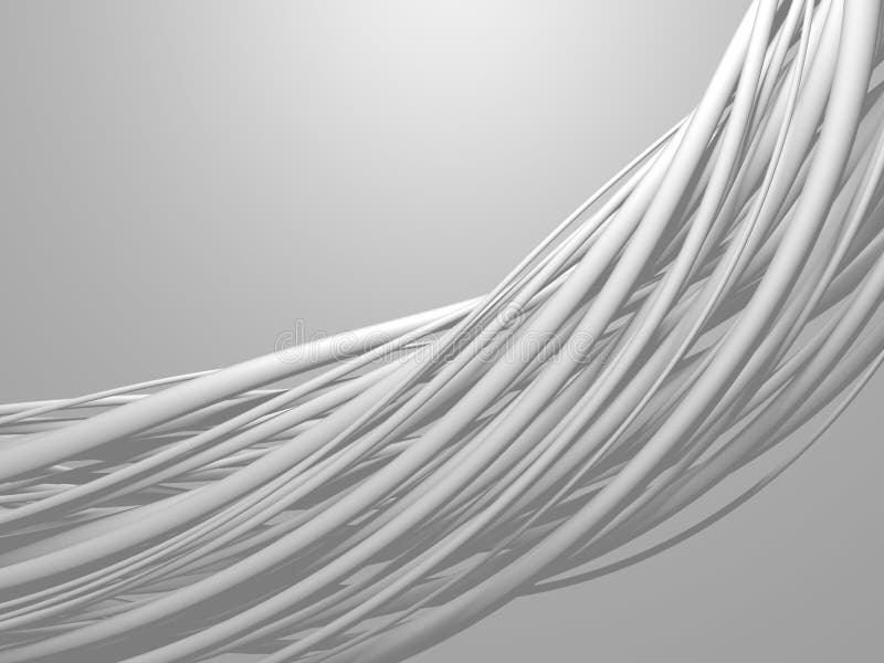 White Abstract Tubes Wavy Background Stock Illustration - Illustration ...