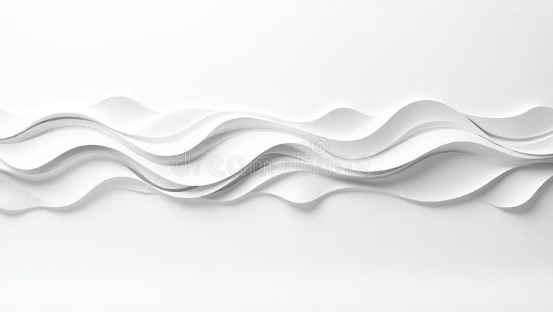 White Abstract Wall with Geometric Wave Patterns and Soft Layered ...
