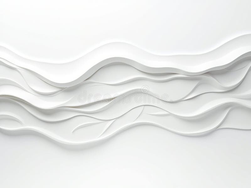 White Abstract Wall with Geometric Wave Patterns and Soft Layered ...