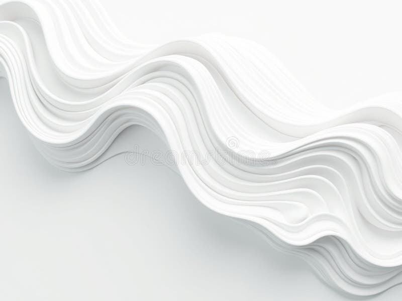 White Abstract Wall with Geometric Wave Patterns and Soft Layered ...