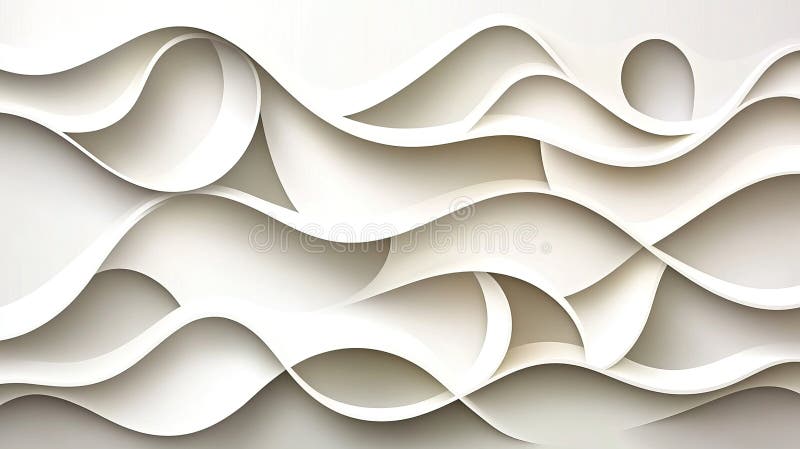 White Abstract Wave Pattern Wall Art Background Stock Photo - Image of ...