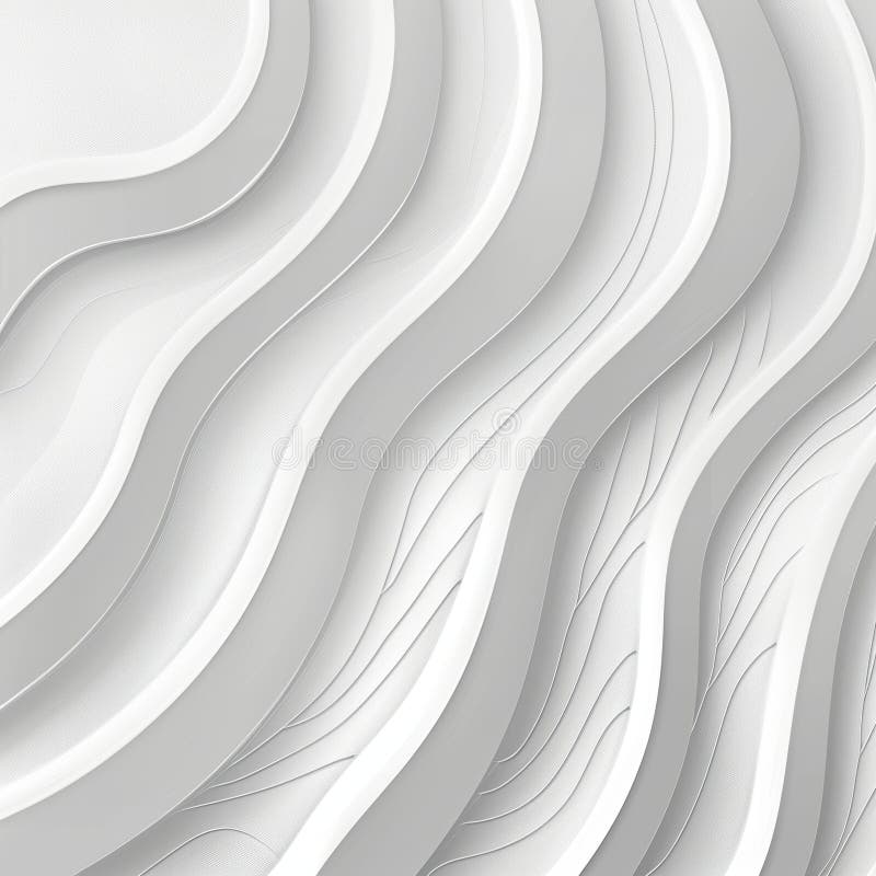 White Abstract Waves Background, 3d Render. Minimal Design Style with ...