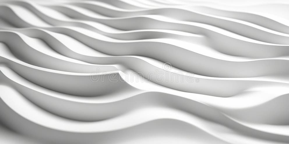 White Abstract Waves Background. Smooth Wavy Flowing Pattern ...
