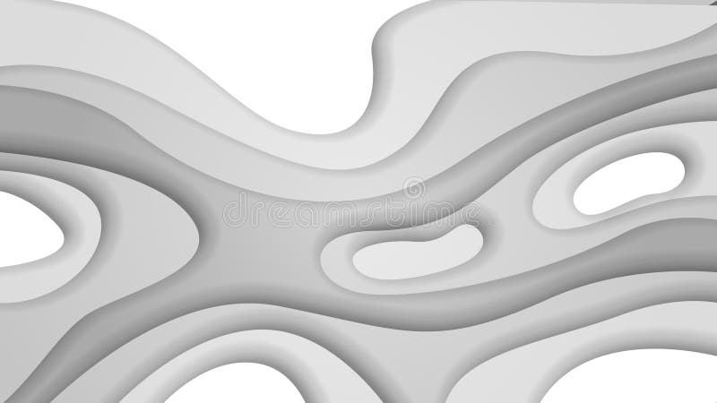 White Abstract Wavy Paper Cut Background with Shadows, Vector. Modern ...