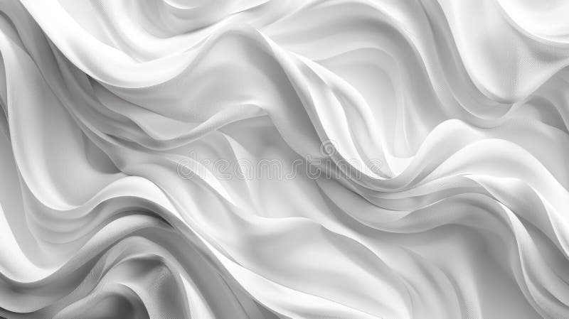 White Abstract Wavy Sculpture. 3D Render of Fluid Dynamic Forms Stock ...