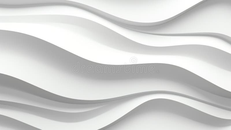 White Abstract Wavy Sculpture. 3D Render of Fluid Dynamic Forms Stock ...