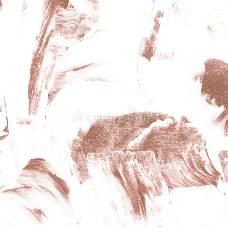 White Acrylic Background with Brown Hand Drawn Brush Strokes Stock ...