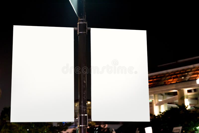 White Ad Space Advertisement Sign in a Mall Stock Photo - Image of ...
