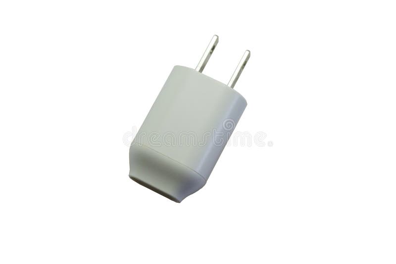 White Adapter Charger on White Stock Image - Image of mobile, isolated ...