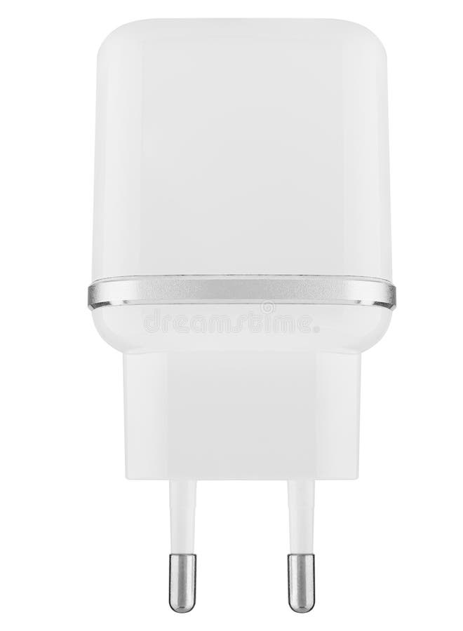 White Adapter with Universal USB Charging Connector. Stock Image ...