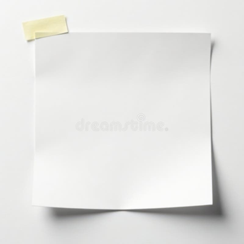 White Adhesive Note with Copy Space, Isolated on White , Label, Empty ...