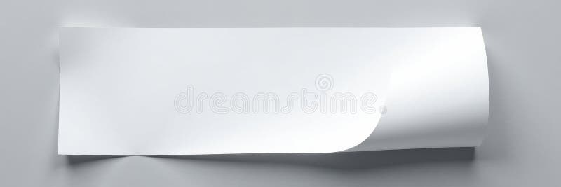 White Adhesive Sticker, Rolled Edge, on Grey Backdrop, Product, Design ...