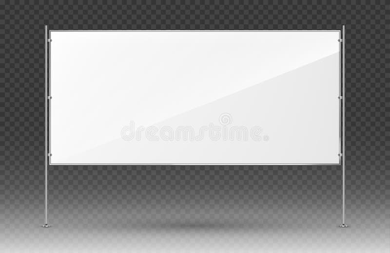 White Advertising Banner. Rectangular Banner with Metal Construction ...