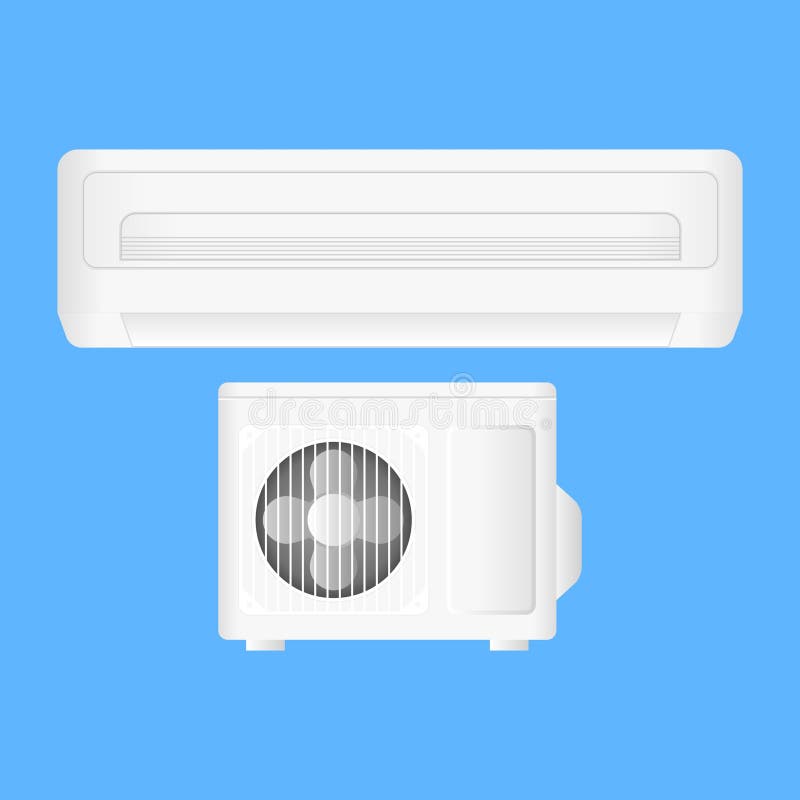White Air Conditioner Home Appliances Vector Stock Vector ...