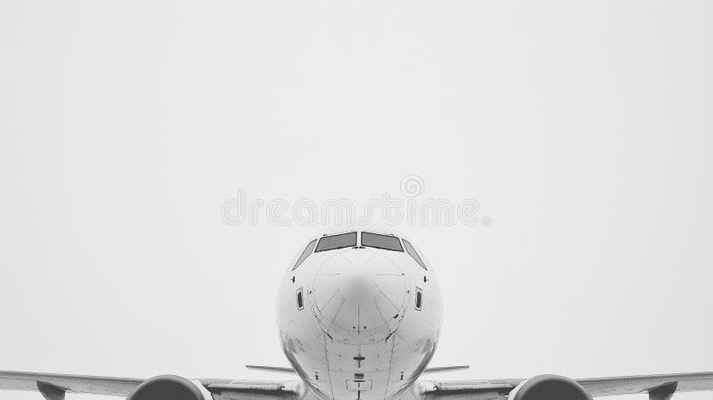 A White Airplane with a Black Nose Stock Illustration - Illustration of ...