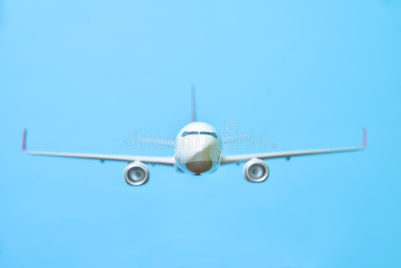 White airplane on a blue stock image. Image of cockpit - 125449581