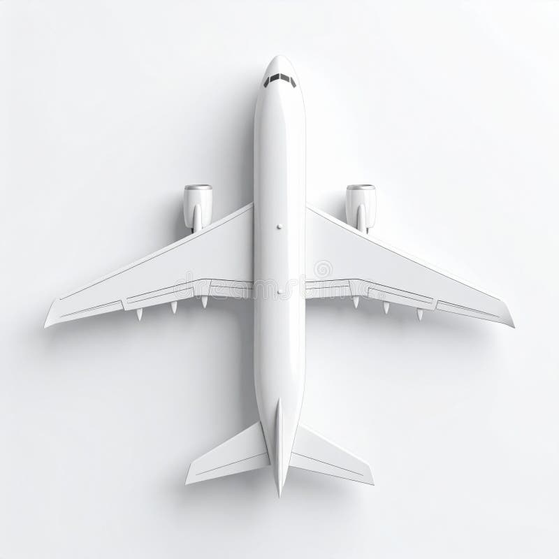 White Airplane Model on White Background Stock Illustration ...
