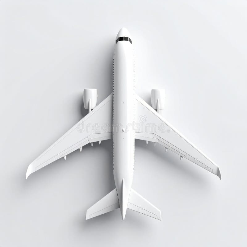White Airplane Model on White Background Stock Illustration ...