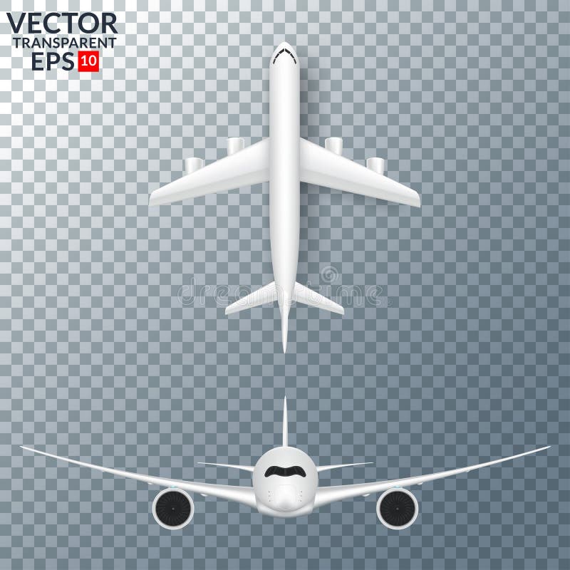White Airplane with Shadow Icon Set on Checkered Background in Profile ...