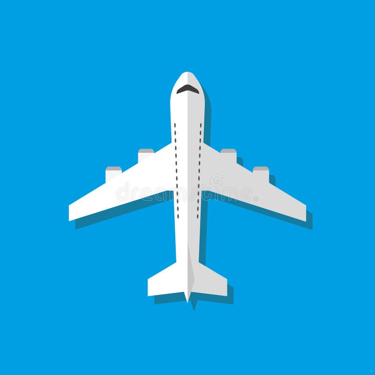 White Airplane Vector Illustration, Flat Style. Vector. Stock Vector ...