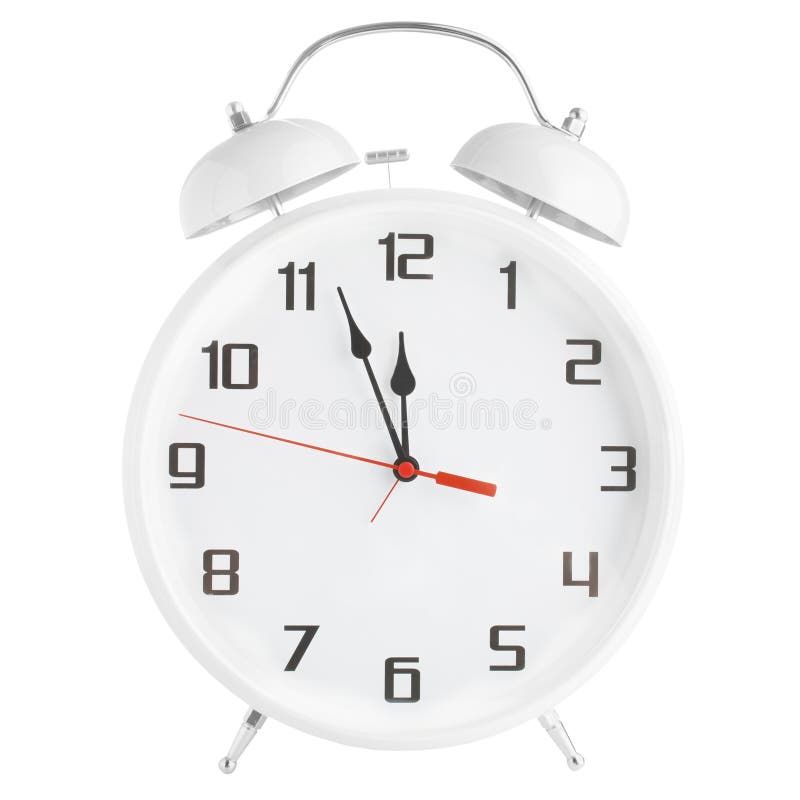 Analog Alarm Clock Showing Two O`clock, 2pm Or 2am Isolated On White ...