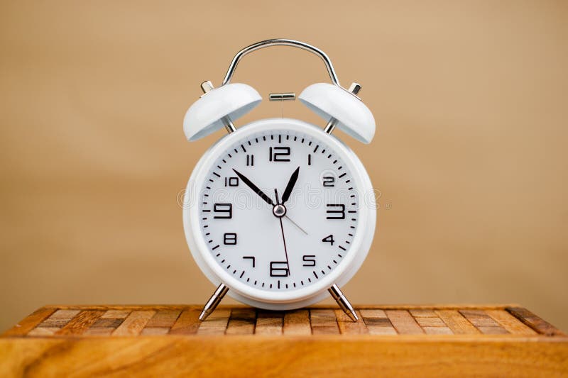 White Alarm Clock Stop Watch Photo Stock Photo - Image of waking ...