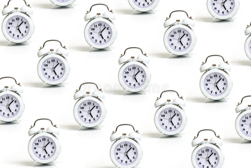 White alarm clocks pattern stock photo. Image of abstract - 301751204