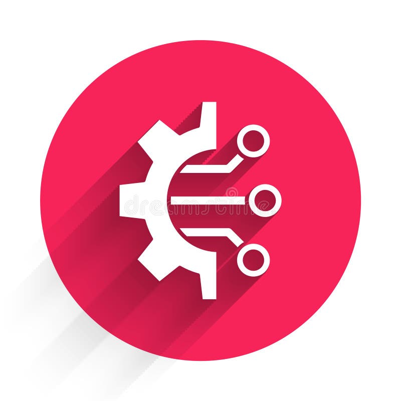 White Algorithm Icon Isolated With Long Shadow Algorithm Symbol Design 5955