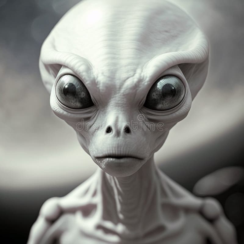 White Alien on Dark Background Stock Illustration - Illustration of ...