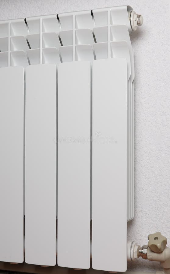 White Aluminum Hot-water Radiator Stock Image - Image of metal, heat ...