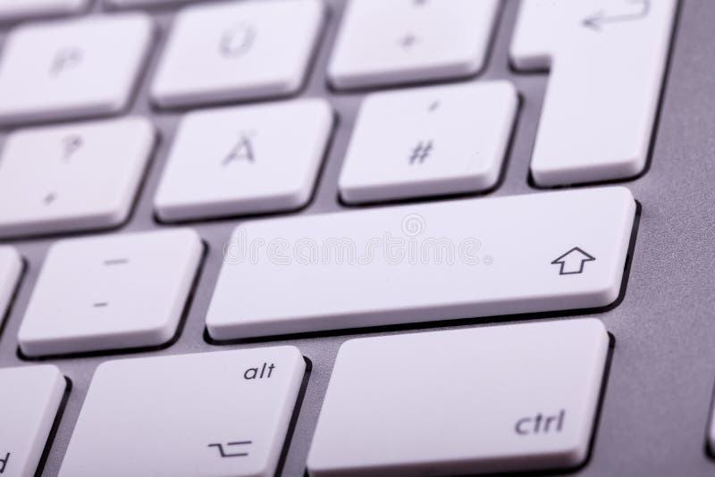 White Aluminum Keyboard in Close Up Stock Photo - Image of concept ...