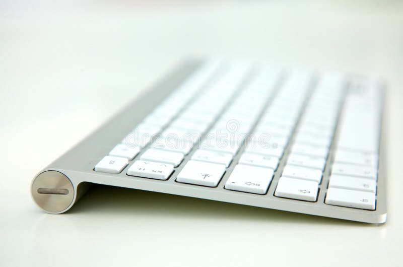 White Aluminum Keyboard Isolated at the Studio. Stock Photo - Image of ...