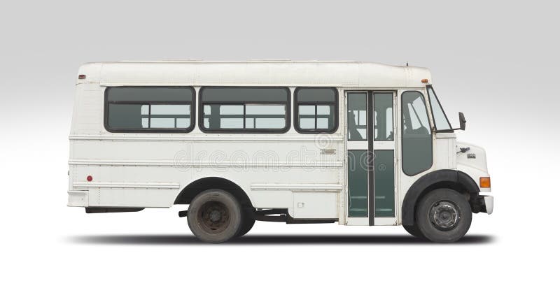 White Americn Minibus Isolated on White Background Stock Image - Image ...