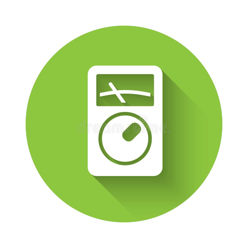 White Ampere Meter, Multimeter, Voltmeter Icon Isolated with Long ...