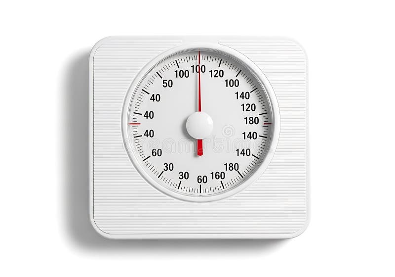 White Analog Scale with Red Needle Pointing To 100 Stock Illustration ...