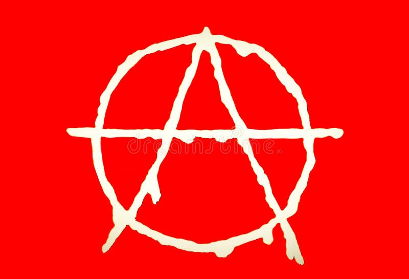 Anarchy Sign on a Red Background Stock Illustration - Illustration of ...