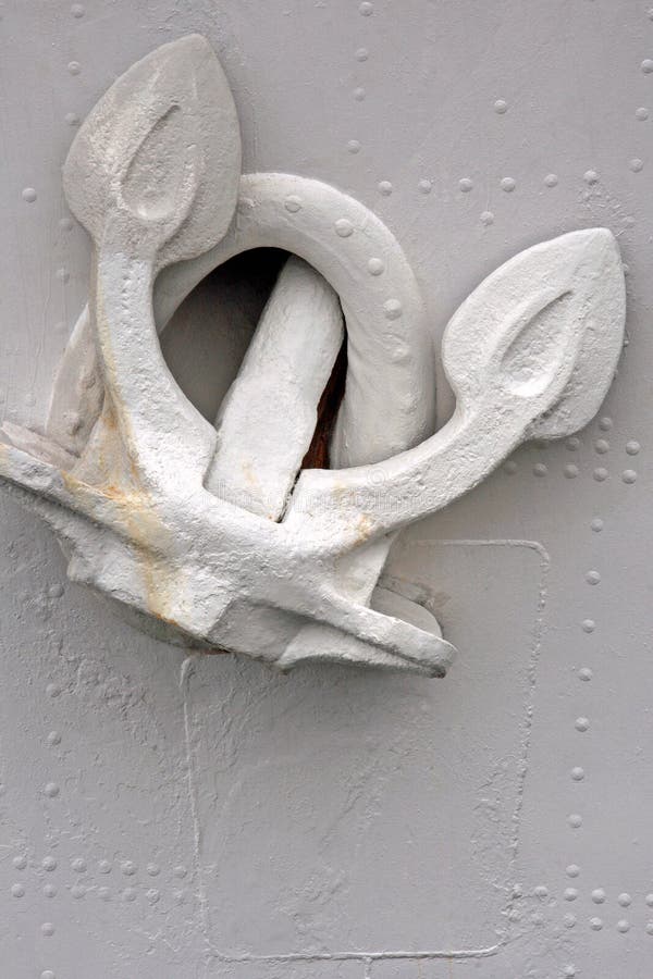 White anchor stock image. Image of ship, object, wall - 3737599