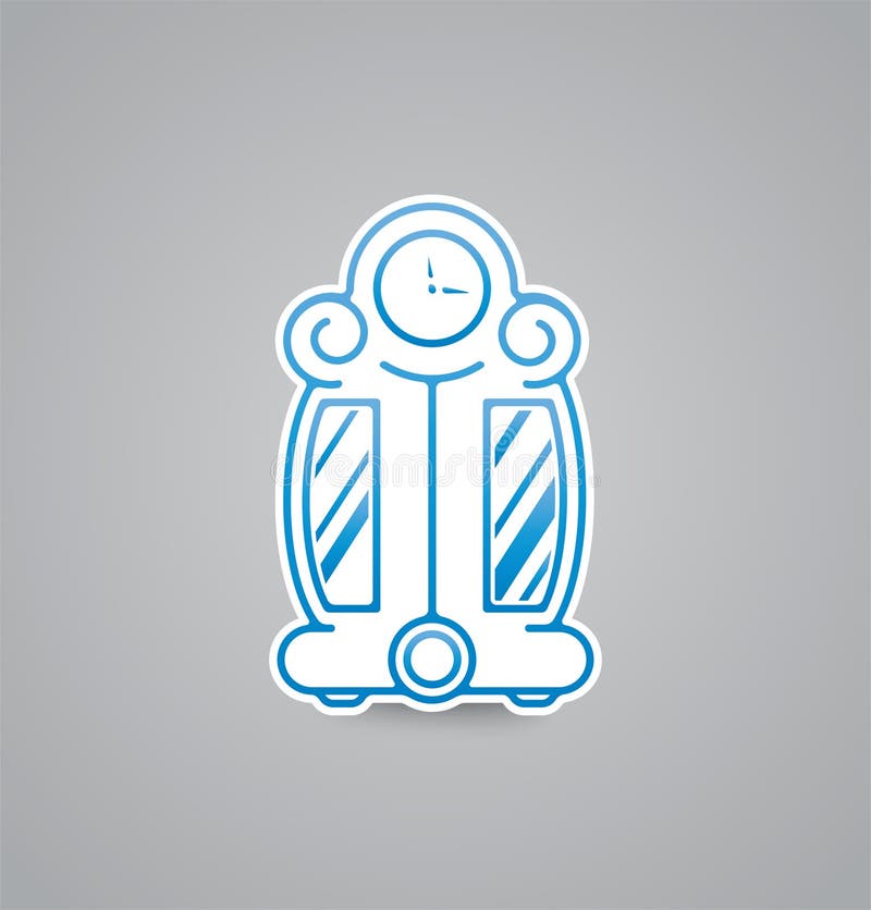 White Ancient Clock Icon on Grey Background. Vector Illustration ...