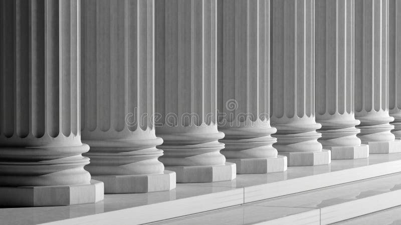 White Ancient Marble Pillars Stock Illustration - Illustration of ...