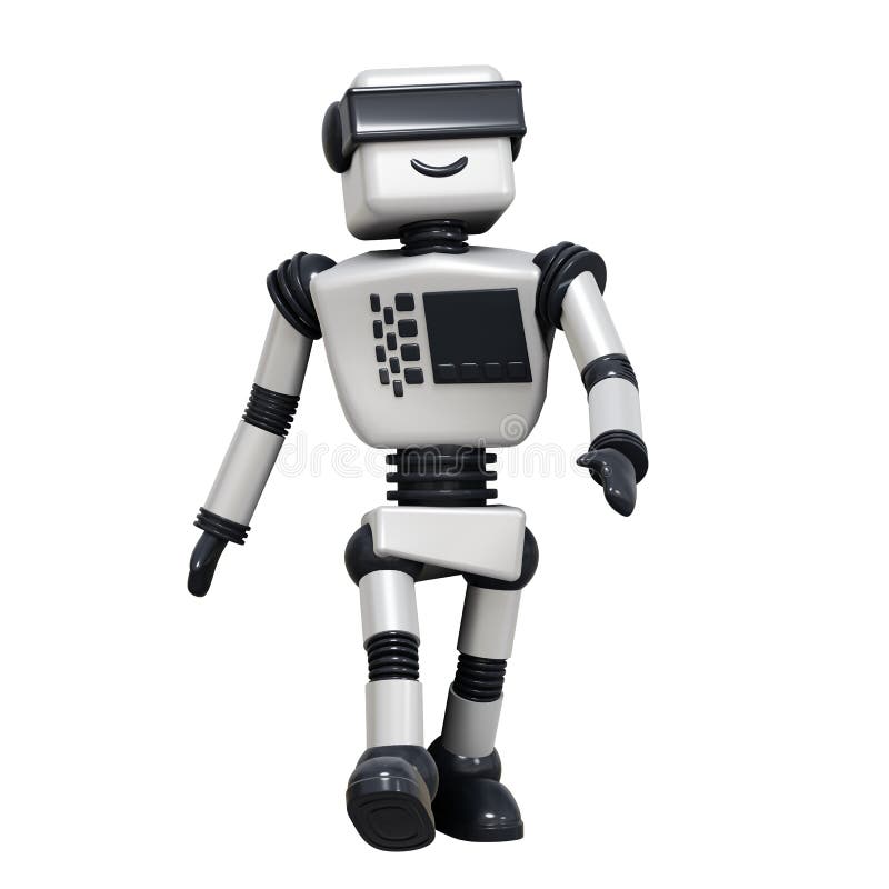 White Android Robot Isolated on White Background. 3D Rendering. Stock ...