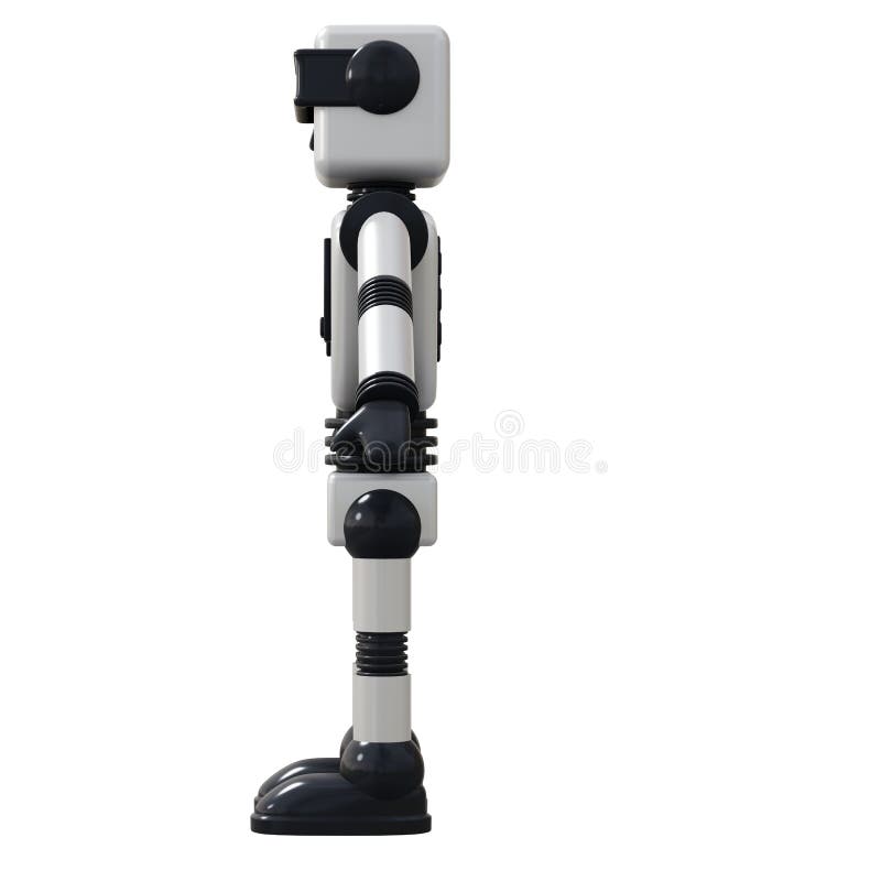 White Android Robot Isolated on White Background. 3D Rendering. Stock ...