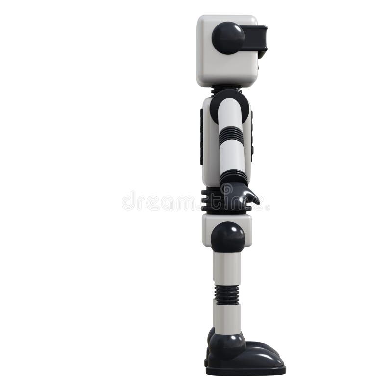 White Android Robot Isolated on White Background. 3D Rendering. Stock ...